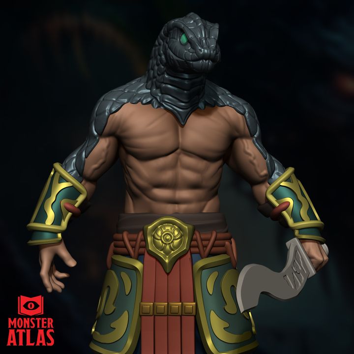 3D Printable Yuan-ti Malison by Monster Atlas